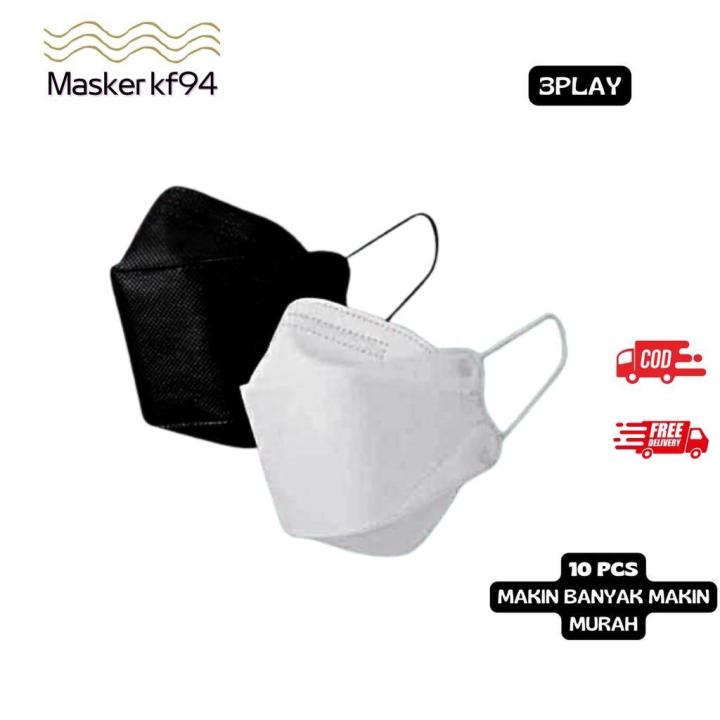 Masker KF94 MOUSON CARE ION Warna Hitam Putih isi 10 Pcs | Lazada Indonesia