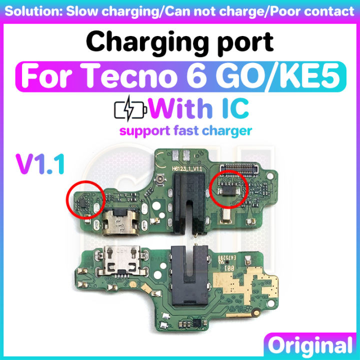 USB Charging charger port board for Tecno Spark 6 GO KE5 KE 5 USB Port ...