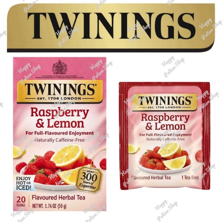 ⭐ Twinings ⭐ RASPBERRY & LEMON ชาทไวนิงส์ ชาราสเบอร์รี่และเลม่อน ไม่มี ...