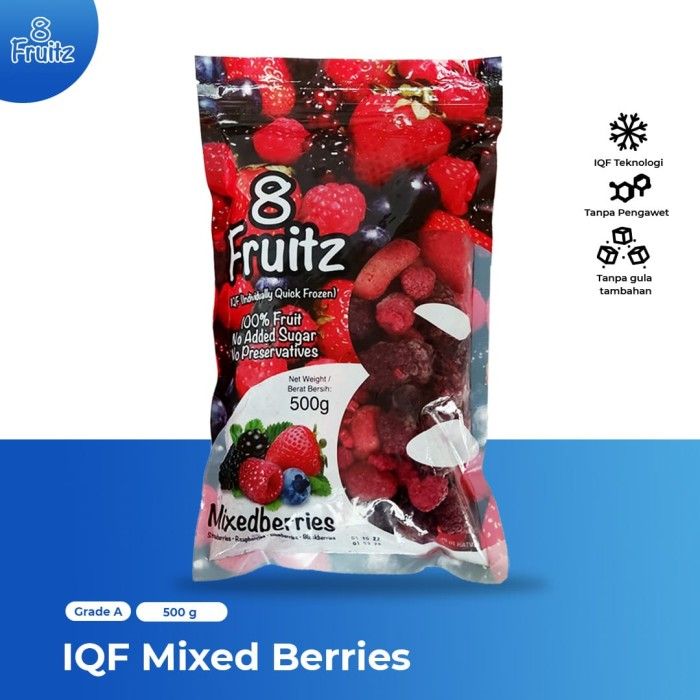 8 Fruitz IQF Frozen MIxed Berries 500 gr / Mix Berry Beku IQF 500 gr ...