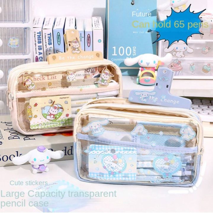 LENMAX. Transparent Anime Cinnamoroll Pencil Case PVC Big Capacity ...