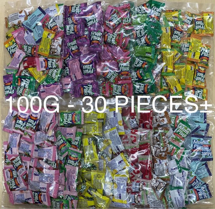 FRUIT PLUS MIXED ASSORTED FRUITS CHEWY CANDY 100G / 30 PIECES± | Lazada