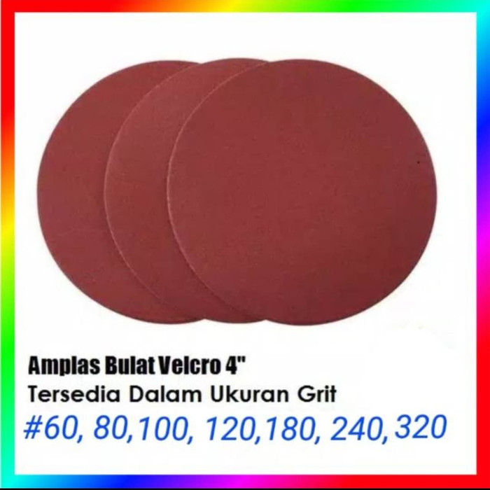 Kertas pasir Amplas Bulat Tempel Velcro 4 Inch | Lazada Indonesia