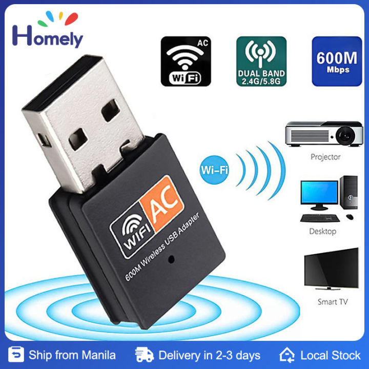 (COD) 600M Dual-band wireless network card Dual Band Wifi Mini Receiver ...