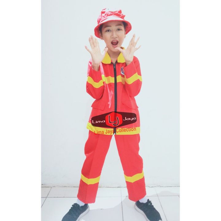 Baju Profesi Karnaval Anak Damkar Putra dan Putri | Free Accessories ...