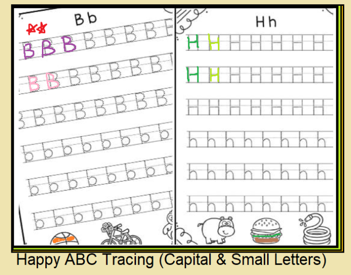 Preschool Activity Happy ABC Tracing Alphabets Writing Coloring A-Z ...