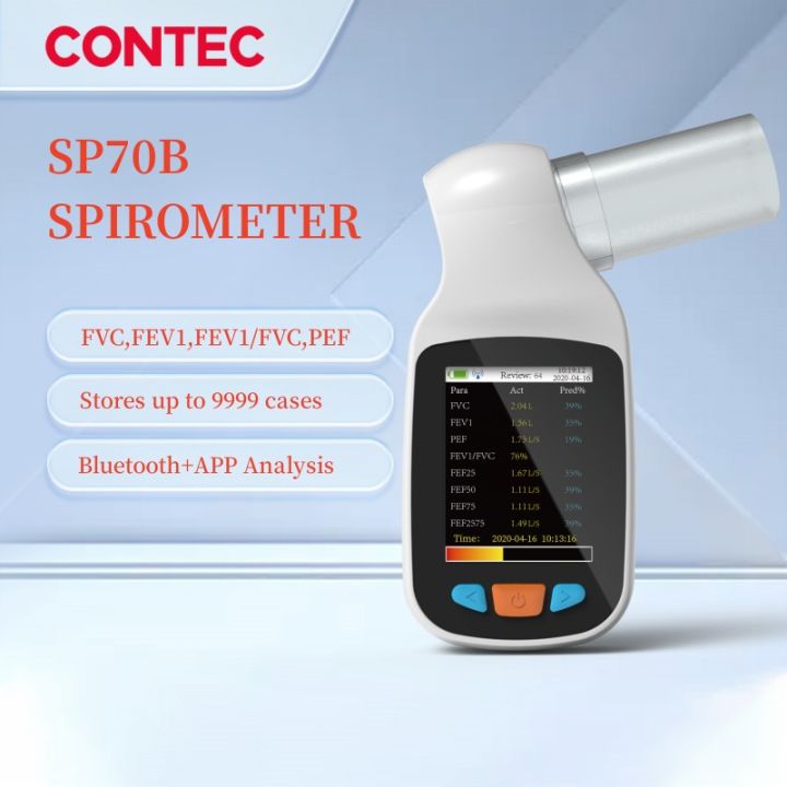 CONTEC Handheld Spirometer Lung Volume Checking Device FVC, FEV1, FEV1 ...