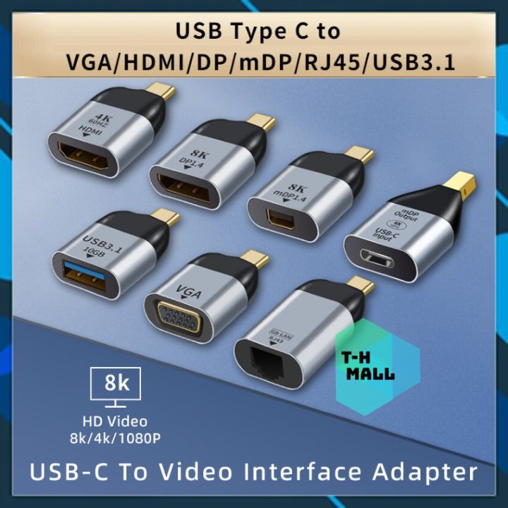 Đầu Chuyển Đổi USB Type C Sang HDMI 4K 60 Hz Mini Displayport DP 8K 60Hz Type C Cho Laptop Điện ...