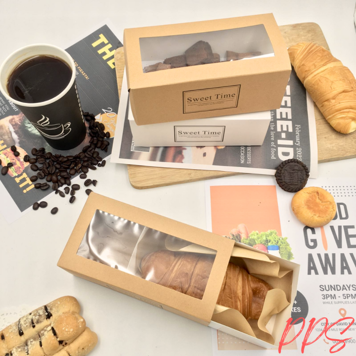 20pcs Sweet Time Window Type Swiss Roll Cake Box Loaf Box Banana Bread ...