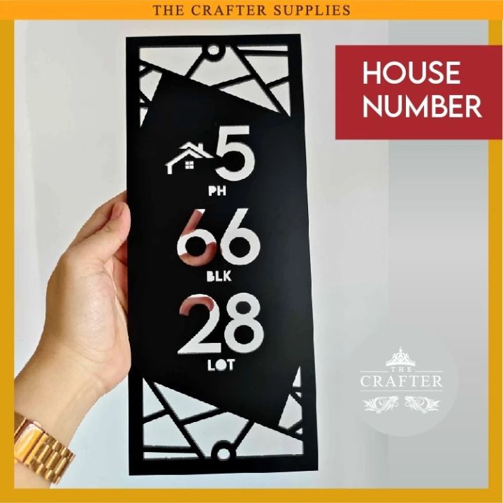 Acrylic with stand off home address plate Laser cut double layer House ...