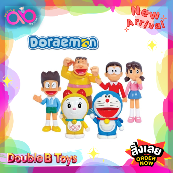 Doraemon ลิขสิทธิ์แท้ ฟิกเกอร์โดราเอม่อนและเพื่อน 6 ตัว ของเล่นสะสม ยก ...