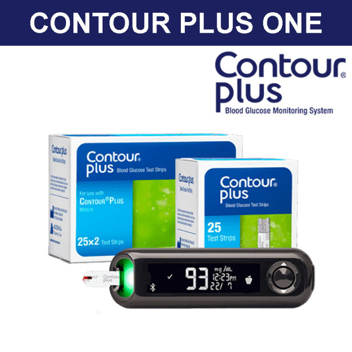 Contour Plus One Blood Glucose Monitoring System + 100TEST STRIPS ...