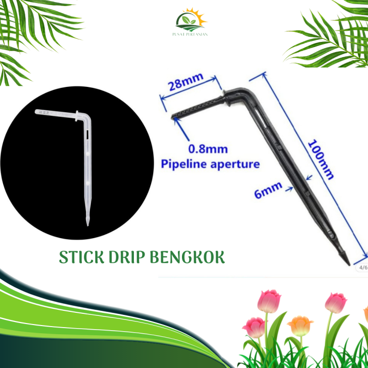 STICK DRIP BENGKOK Bend Arrow drip stick dripper Alat siram irigasi ...