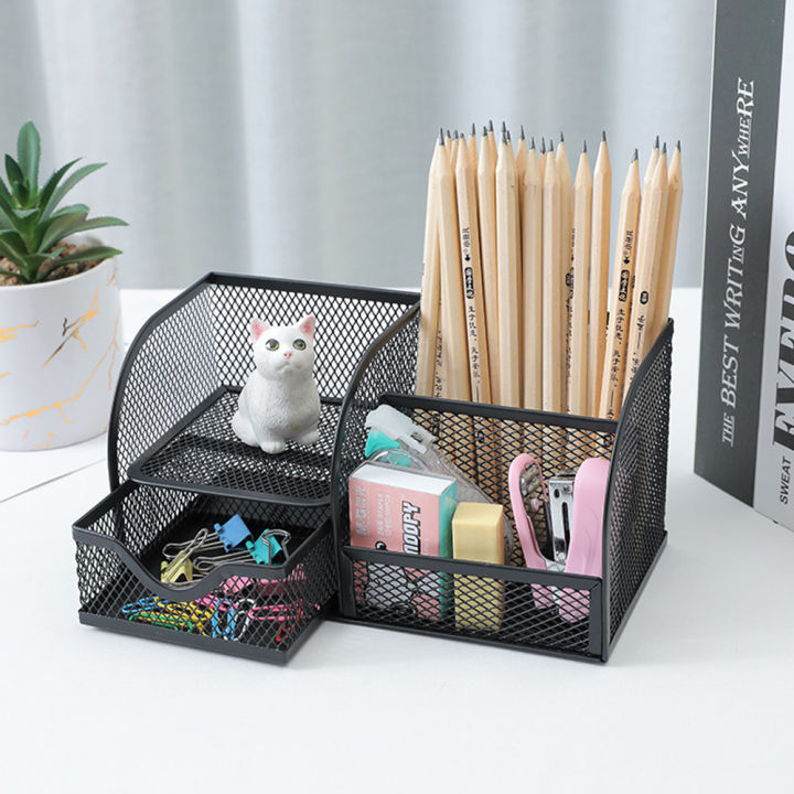 4 in 1 Mesh Desk Organizer Multifunctional Organizer for Home and ...