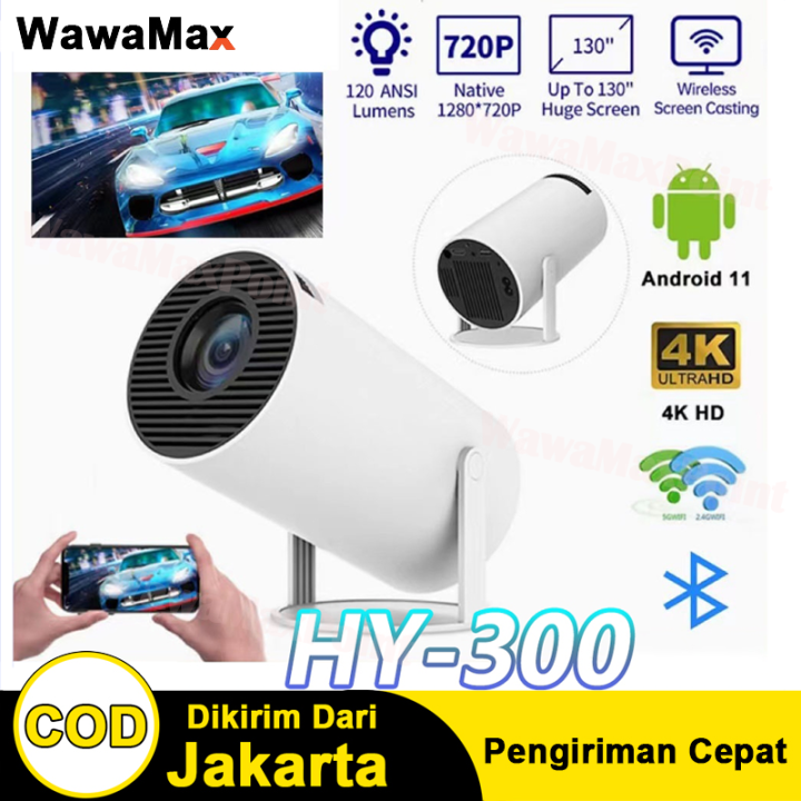 Portabel Mini HY300 Proyektor Bluetooth Proyektor 2.4+5G Wifi 6 Smart ...
