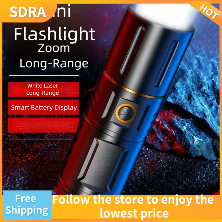 SDRA High Power Zoomable Flashlight Waterproof 5 Levels LED Flashlight ...