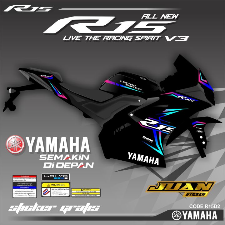 STIKER STRIPING R15 V3 STICKER MOTOR YAMAHA R15 KEREN LIS VARIASI MOTIF ...