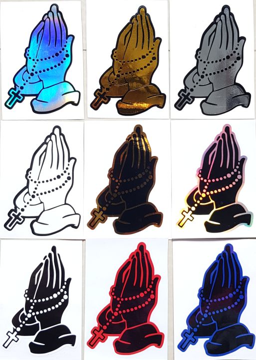 PRAYING HAND ROSARY MOTORCYCLE AND CAR STICKER DECALS | Lazada PH