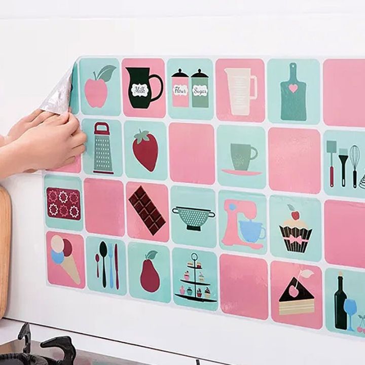 Greaseproof Kitchen Wall Sticker Self Adhesive Tile Decals DIY ...