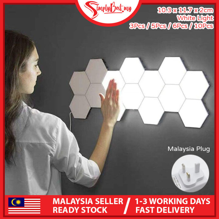 SIMPLYBEST Quantum Hexagon Light Honeycomb Modular Touch Lights Panels ...