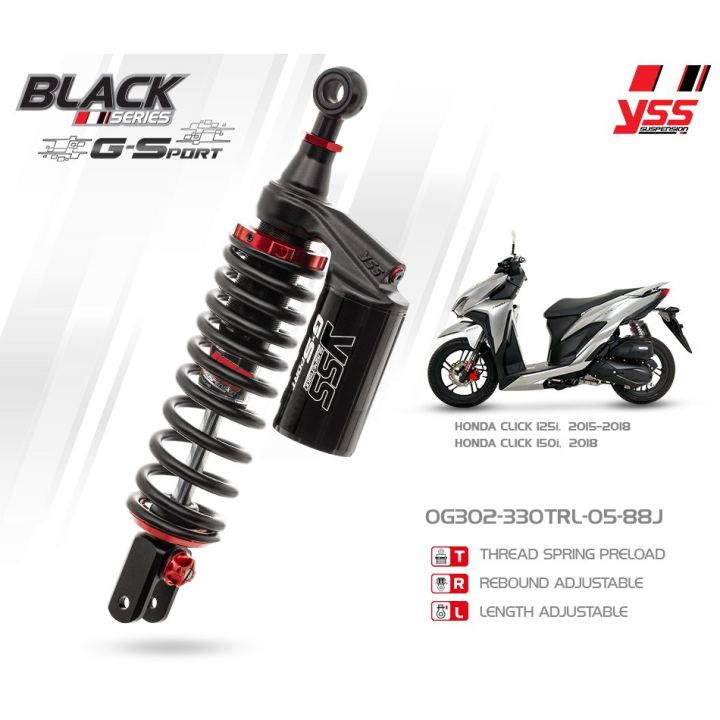 โช๊คหลัง YSS G Sport Black Series Click 125i 150i 2018-2022 / Click 160 ##แถมสปริงแข็ง1ตัว ...