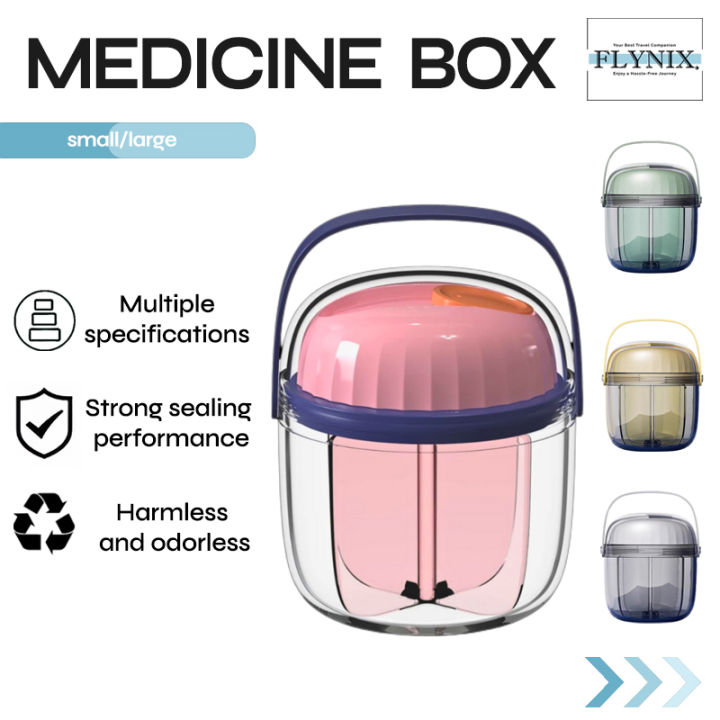 Medicine Pill Rotating Box Portable Medicine Container Pill Storage 4 ...