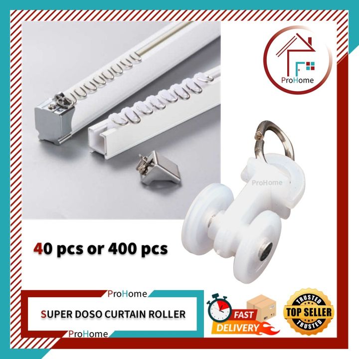 ProHome88 Super Doso Curtain Roller/ Curtain Rod Rail Roller/ Curtain ...