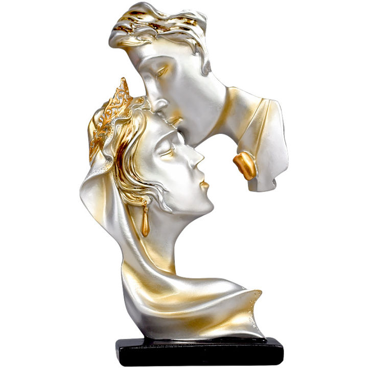 Resin Abstract A Kiss Of The Love Statue Creative Couple Sculptures