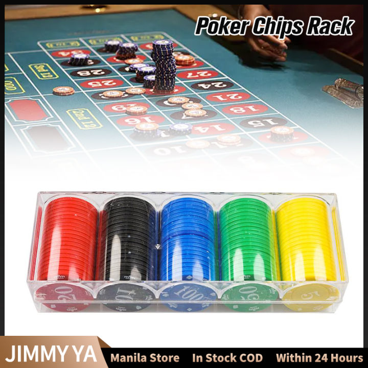 Poker Chip Rack With Cover Holds 100 Chips Clear Acrylic Chip Tray Game ...