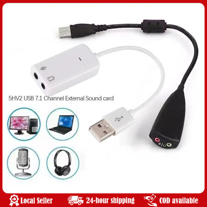 USB Audio Adapter External Sound Card with 3.5mm Headphone and ...