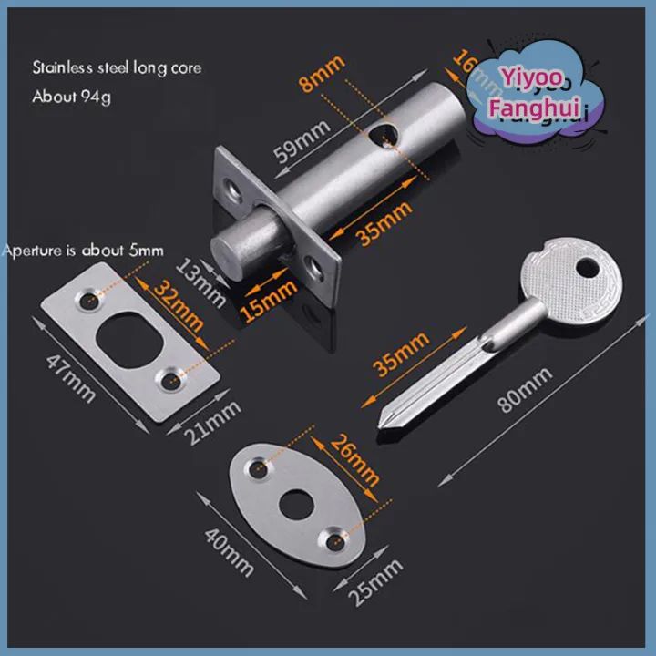 ล็อคแบบฝังกุญแจ Tubewell ที่ซ่อนสแตนเลสจากประตูกันไฟ Yiyoo ที่มีแกนยาว ...