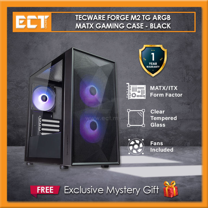 Tecware Forge M2 TG ARGB MATX Gaming Case - Black | Lazada