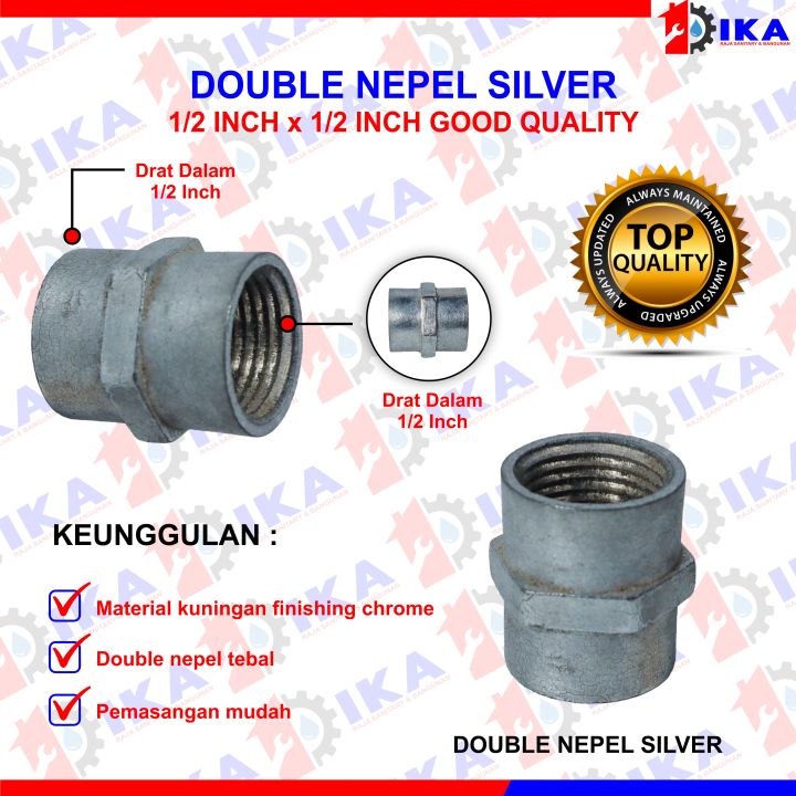 Double neple drat dalam / dobel sok drat dalam/ nepel 1/2" x 1/2" | Lazada Indonesia