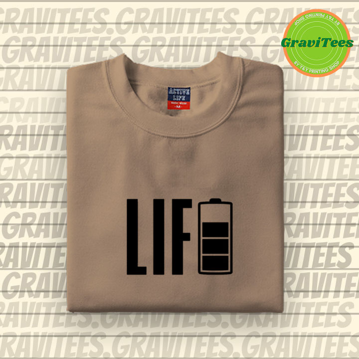 LIFE BATTERY Aesthetic Minimalist Statement T-shirt for Men and Women ...