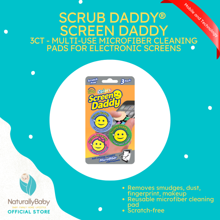 Scrub Daddy Screen Daddy 3ct - Multi-use Microfiber Cleaning Pads for ...