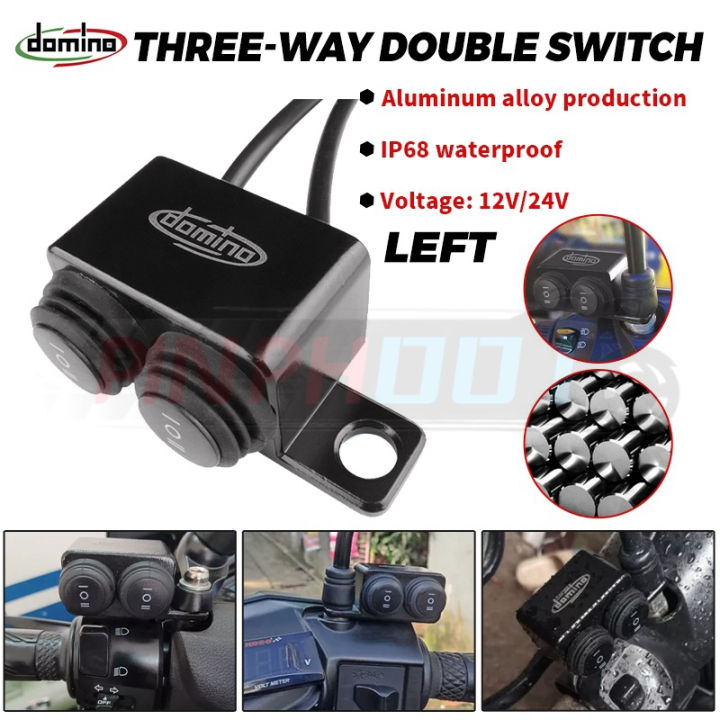 Domino Dual 3ways Switch TRI Switch Mirror Mount Waterproof Universal ...