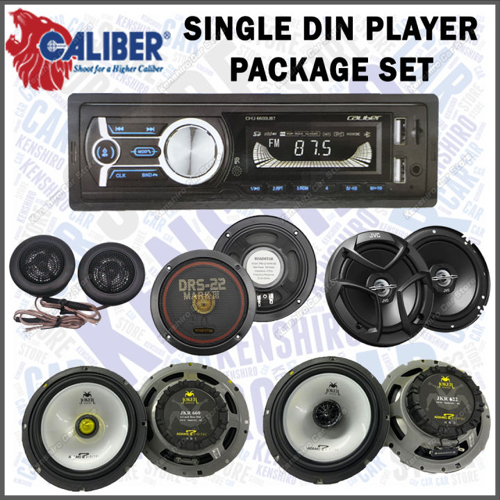 CALIBER 🔊 Single Din Player Combo Set 🔊 - CHU-6600UBT Bluetooth USB MP3 ...
