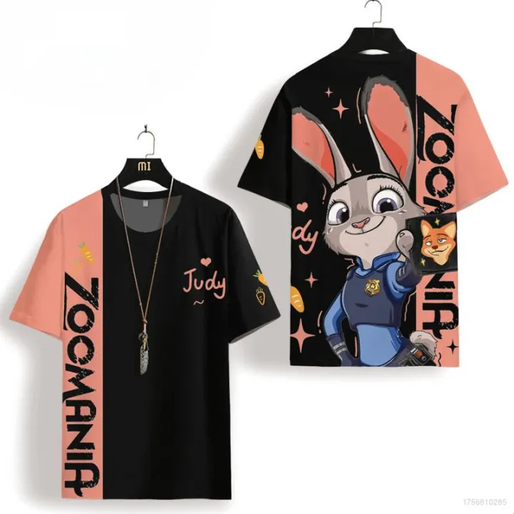 YB Zootopia Zootropolis Nick Wilde Judy Hopps Cosplay cloth 3D summer T ...