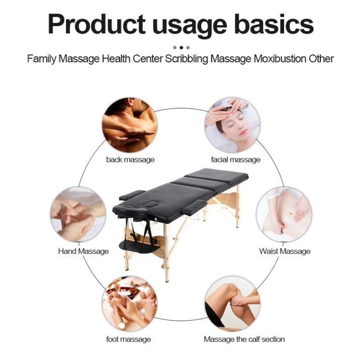 Nearra Portable Triple Folding Leather Massage Bed: Professional Beauty ...