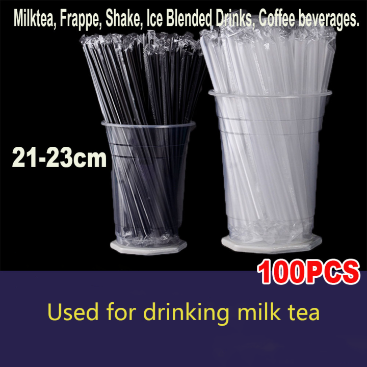 Straw Straw Black Individually Packed for Milk Tea 100pcs（I can't drink ...