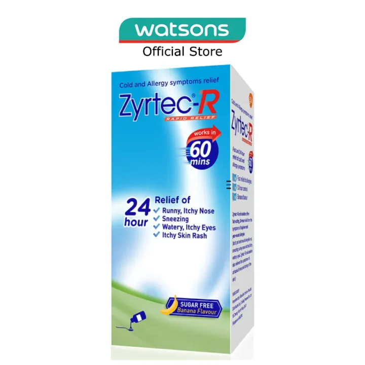 ZYRTEC Zyrtec Oral Antihistamine Solution for cold & allergy Banana ...