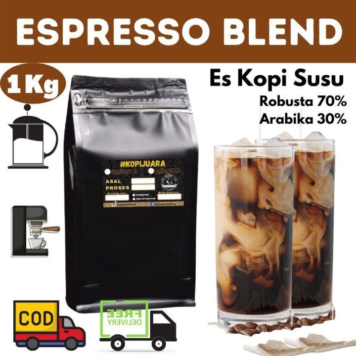 Kopi Espresso Blend 1Kg Robusta 70% dan Arabika 30% Bisa Pilih Biji ...