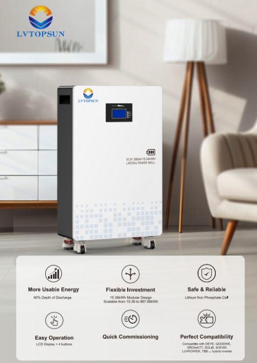 LVTS-512300 Lifepo4 6000 Cycle ,80% DOD 51.2V 300Ah ,Brand LVTOPSUN แบบ ...