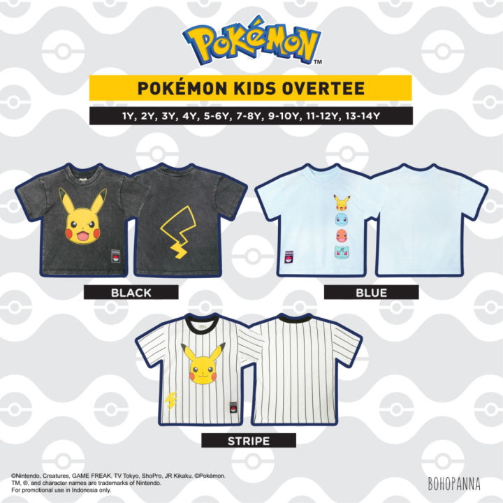 Bohopanna Pokémon Kids Overtee - Kaos Katun Anak Perempuan | Lazada ...
