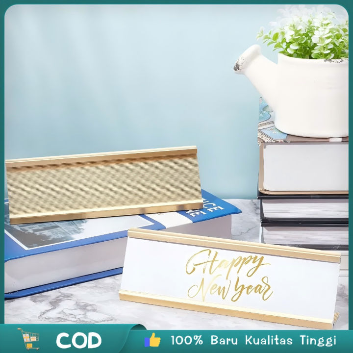 Aluminium Name Plate Holder Papan Nama Meja Kantor Bisnis Kartu Name ...