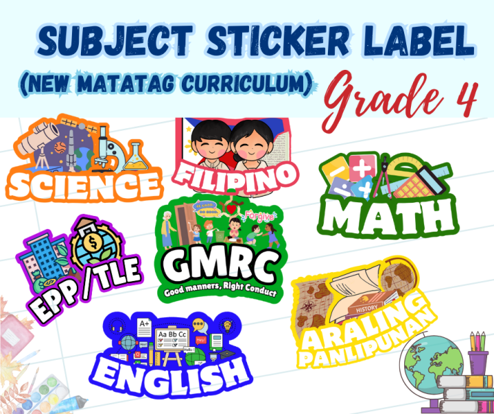 Grade 4 Subject Sticker Label (new curriculum) | Lazada PH