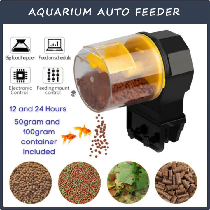 Aquarium Feeder Smart Feeder Automatic Fish Tank Feeder 12/24 Hours Automatic Timing Feeder ...
