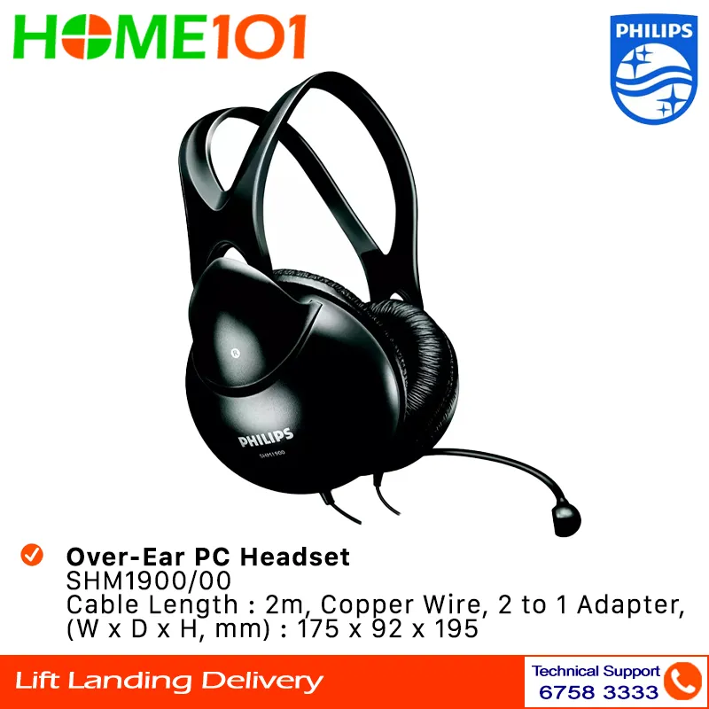 Philips Over Ear PC Headset SHM1900 00 Lazada Singapore