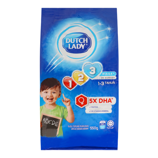DUTCH LADY 123 PLAIN GROWING UP MILK 550G | Lazada