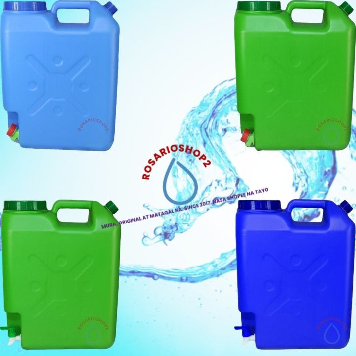 Slim Container Jug w/ Faucet 5 GALLON / 20 LITERS Water Dispenser ...
